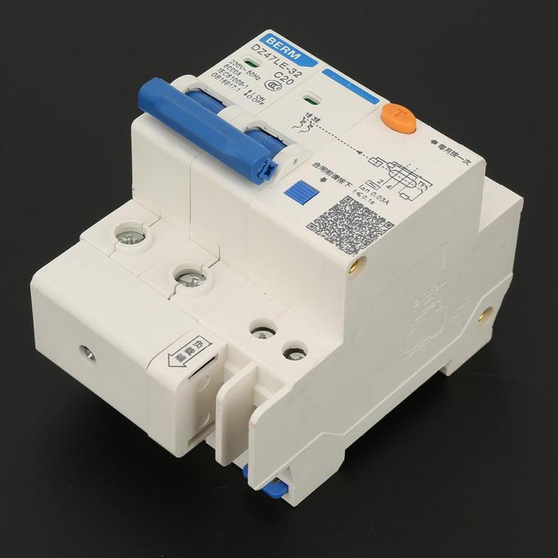 Buy DZ47LE-32 2P+2 C20 20A 230V Miniature RCCB Residual Current Circuit Breaker at affordable ...