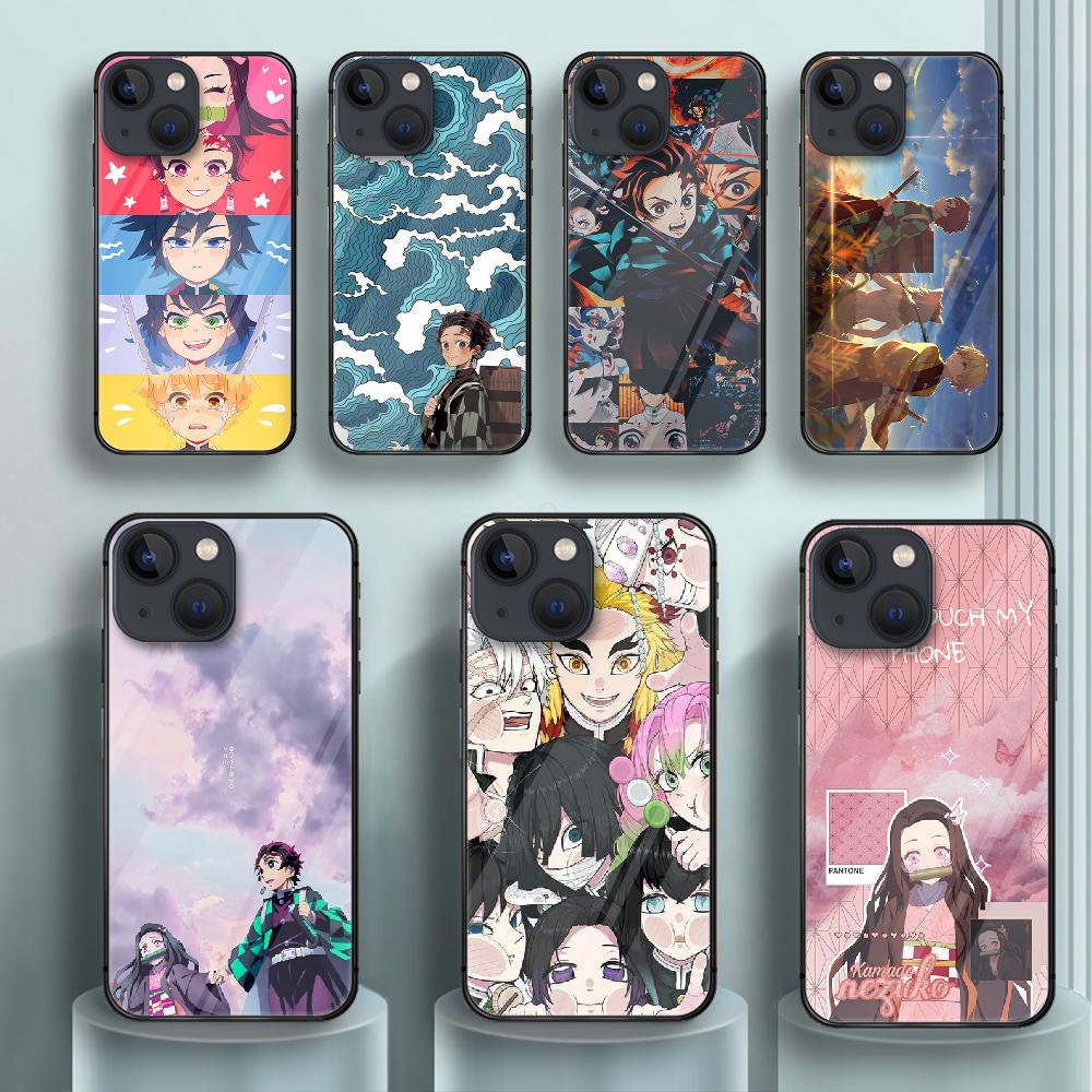 Buy Demon Slayer Tempered Glass Phone Case Cover For IPhone 6 7 8 11 12 ...