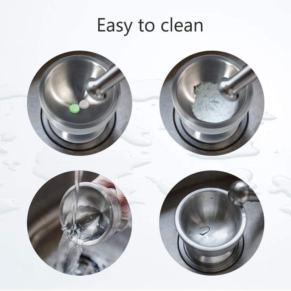 Buy Mortar and Pestle Sets 18/8 Brushed Stainless Steel Spice Grinder ...