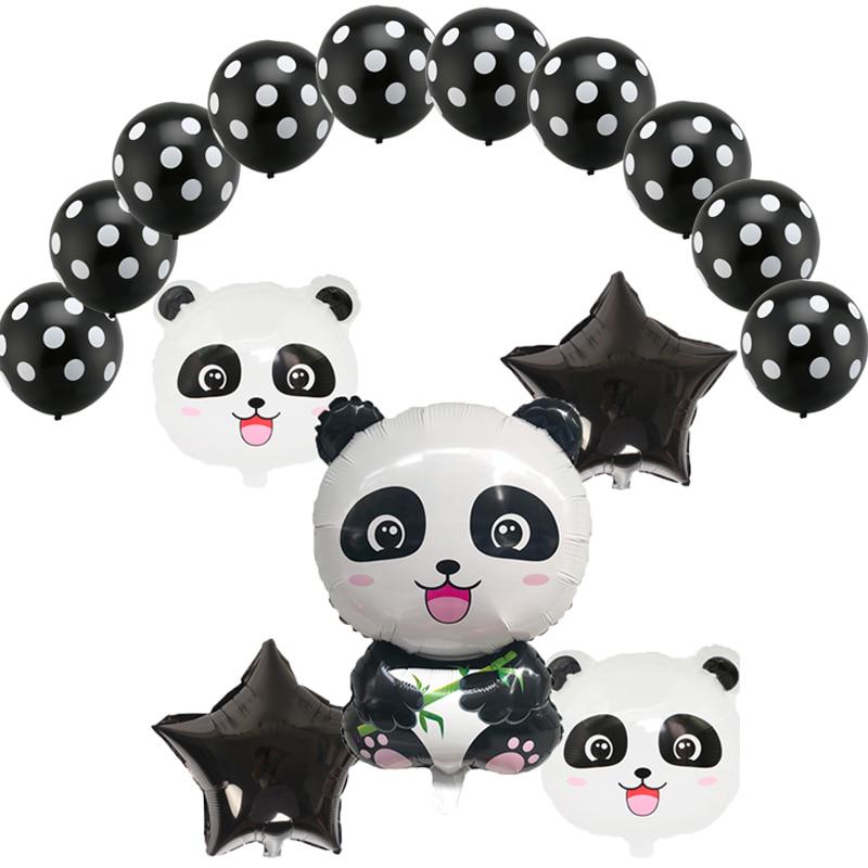 Buy 15 Pcs Panda Foil Balloon Birthday Party Decoration Jungle Party ...