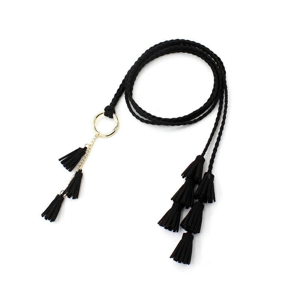 Boho Girls Thin Waist Rope Fashion Women Color Braided For Dress Belt ...