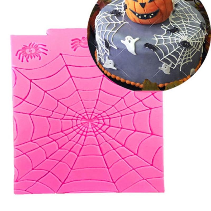 Buy Hanyu Halloween Spider Web Silicone Fondant Mould Cake Decorating ...
