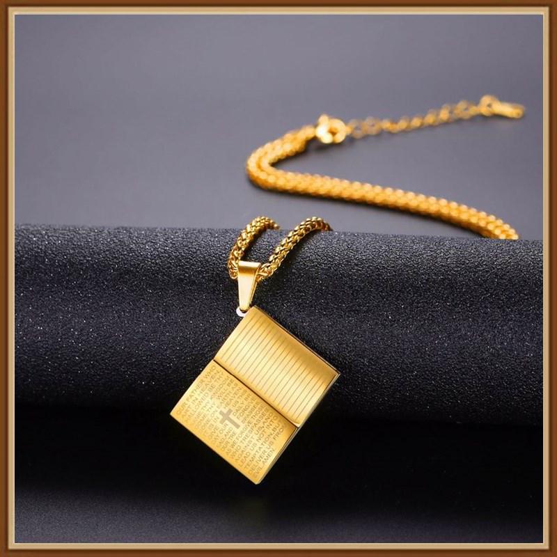 Buy Catholicism Rope Chain Stainless Steel Holy Bible Pendant Necklace ...