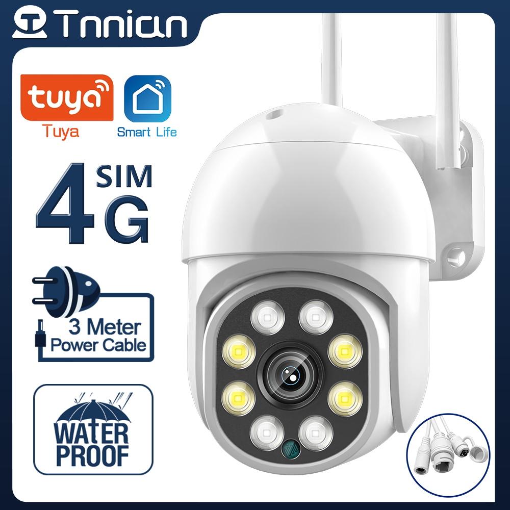 Buy Tnnian 5MP Outdoor Surevillance Camera 4G SIM Card Tuya Smart Life ...