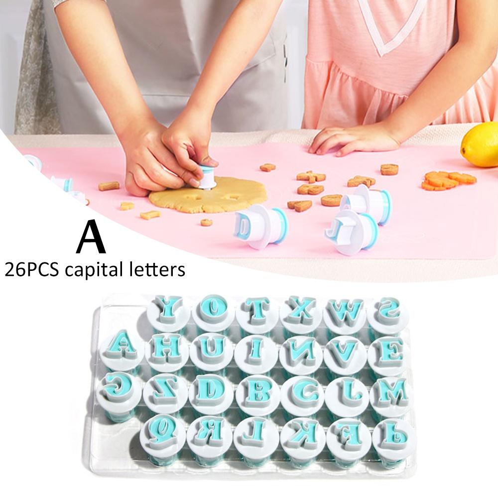 Buy 26 Uppercase and Lowercase Alphanumeric Biscuit Spring Press Mold ...