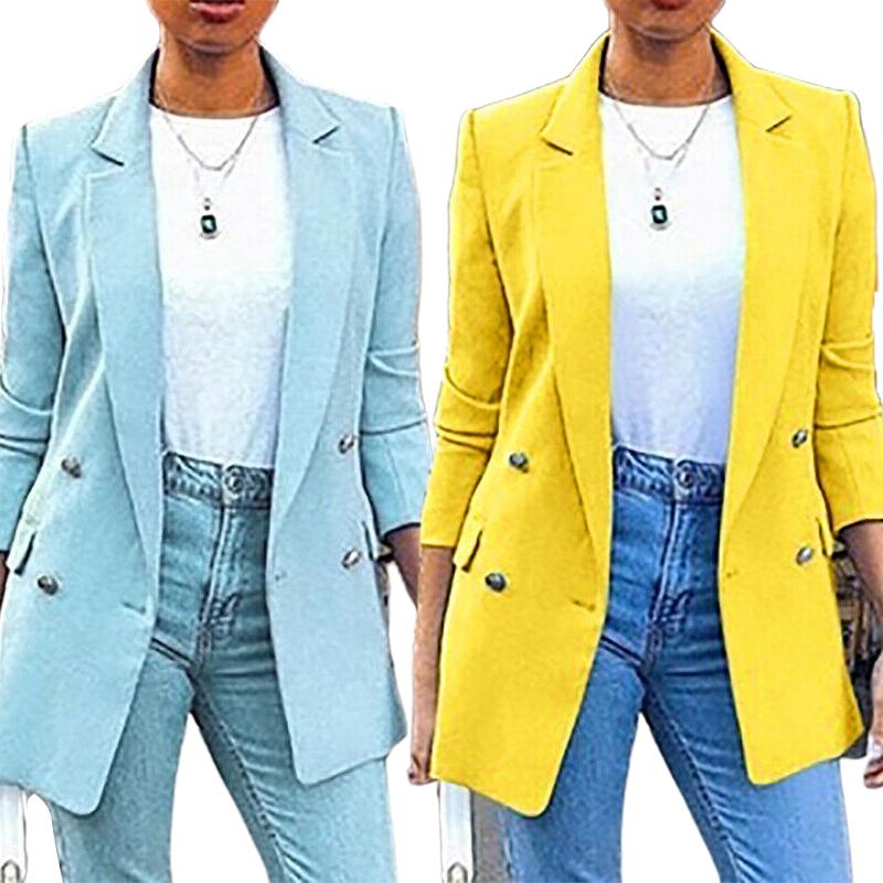 Buy Womens Ladies Longline Stylish Duster Blazer Jacket Coat Formal ...