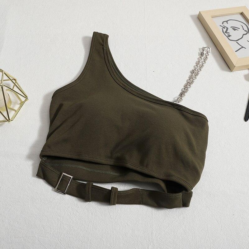 Cheap ITOOLIN Y2K Women Chain Shoulder Strap Tank Tops With Bra Pad ...