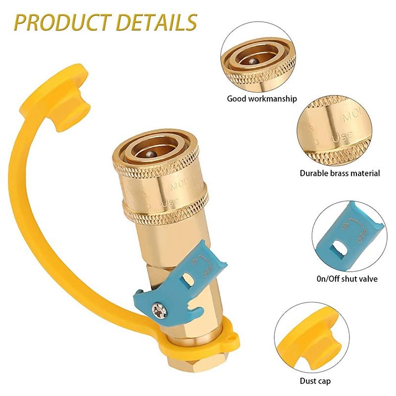 1Pcs 1/4 Inch RV Propane Connect Adapter for Propane Hose,Quick Connect ...