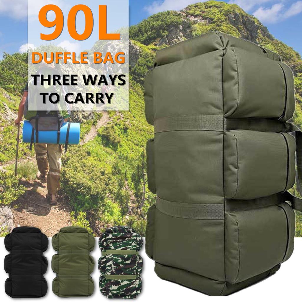 Buy 90L Large Duffle Luggage Bag Waterproof Canvas Outdoor Camping ...