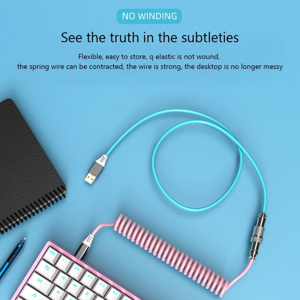 Buy Original Type C USB Cable Mechanical Keyboard Spiral 2.2M Custom ...