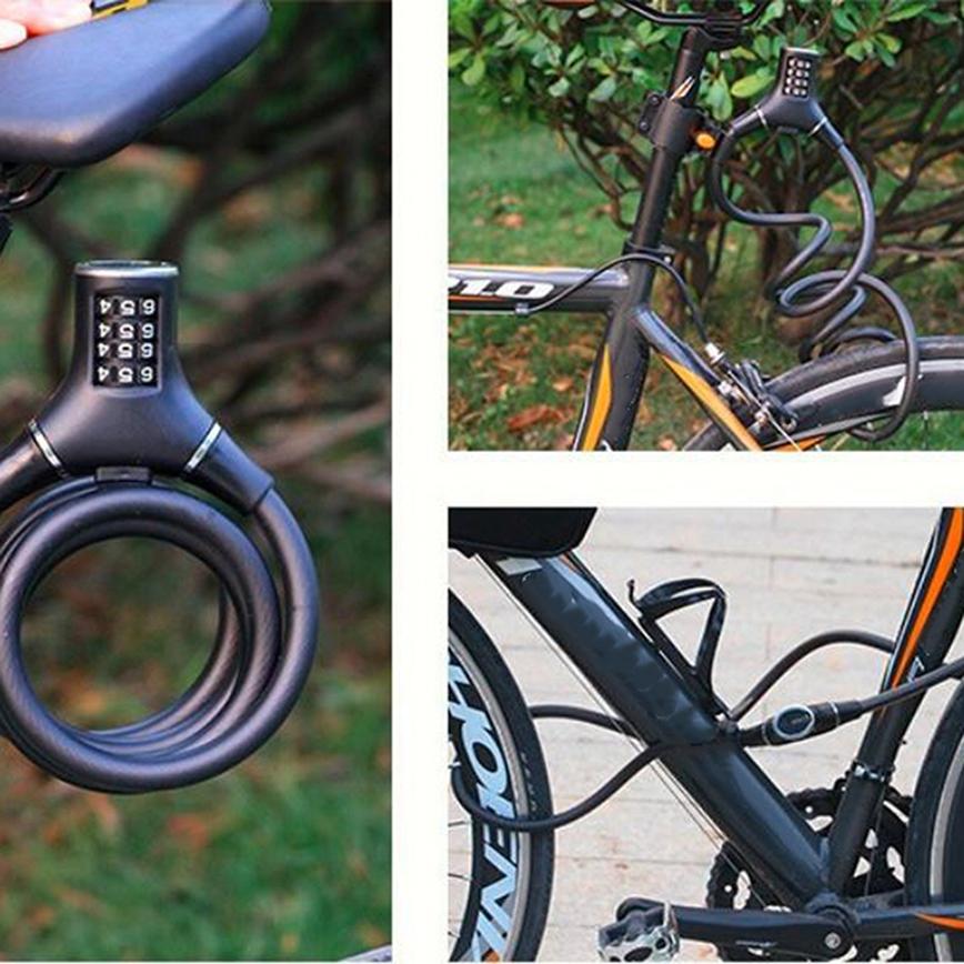 Bicycle 4-Digit Password Bike Password Lock Security Anti-Theft Cable ...