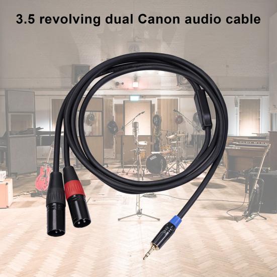 Buy Dual XLR 3.5mm Universal Male Stereo Audio Cable Aux Converter ...
