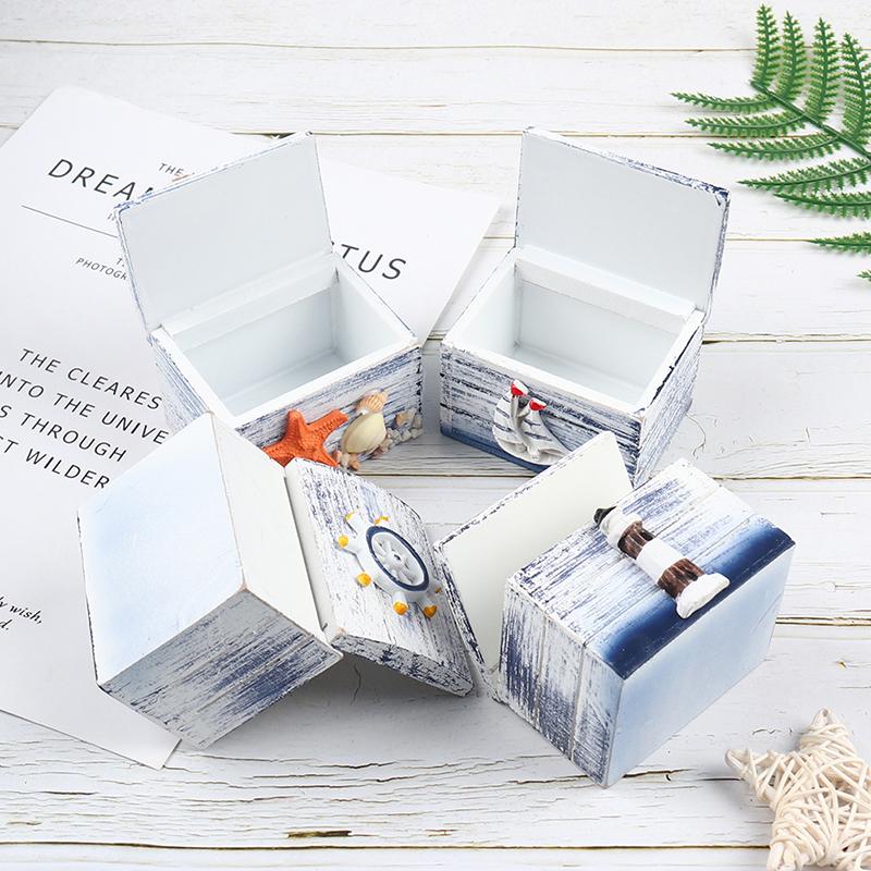 Buy Mediterranean Style Storage Box Classic Desktop Wooden Postcard ...