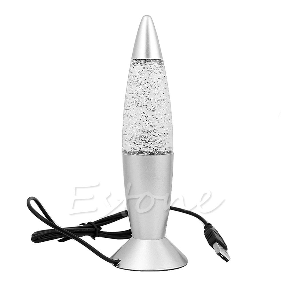 Buy USB Multi-Color Changing Lava Lamp LED Glitter Party Mood Night ...