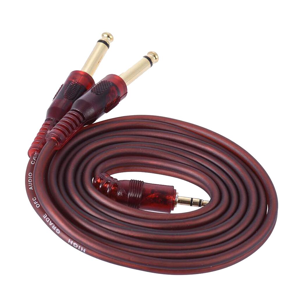 Buy Audio Cable 3.5mm Stereo Plug to Double 6.35mm Computer Mixer at ...