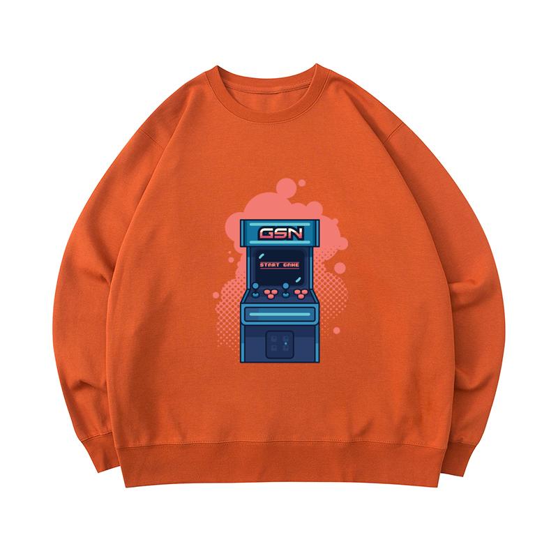 Buy Men's 300 GSM 100% Cotton Sweatshirt Gsn Gaming Retro Cabinet Print ...