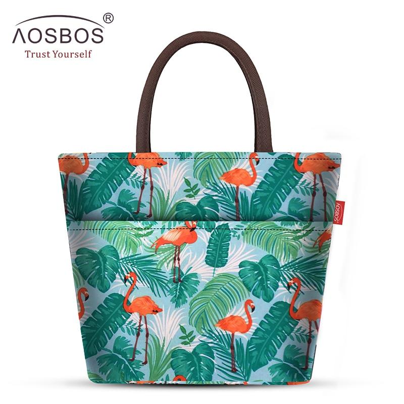Aosbos Fashion Portable Insulated Canvas Lunch Bag Thermal Food Picnic ...