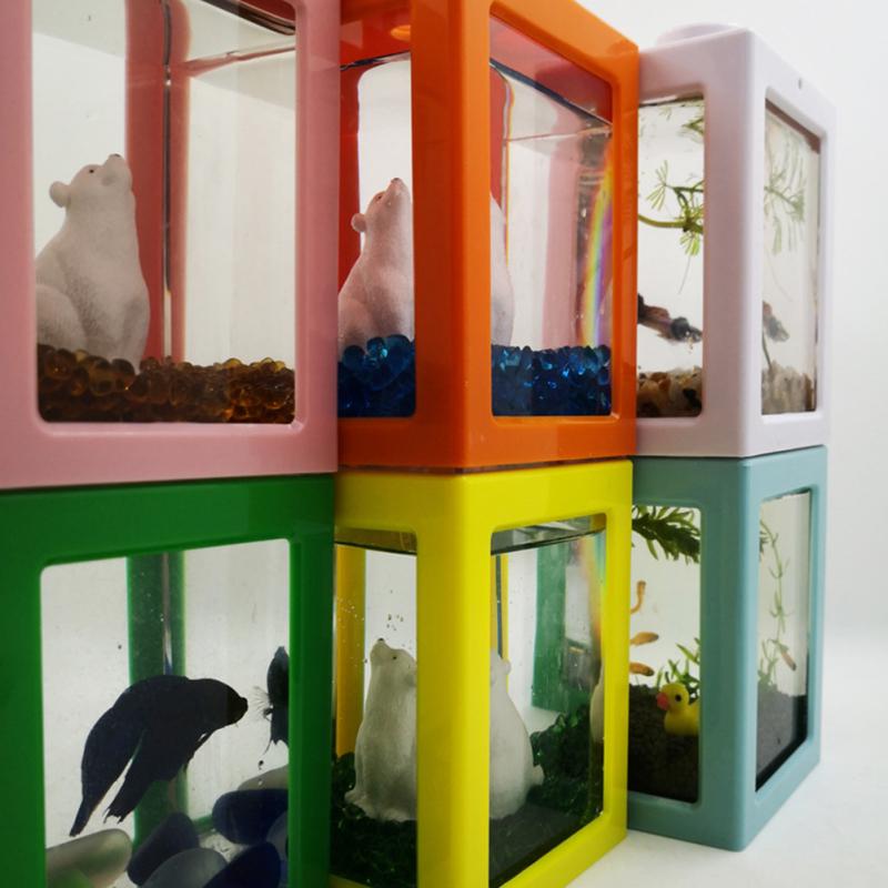 Buy Stacking Ecological Bucket Fish Tank Algae Ball Spider Box Small ...