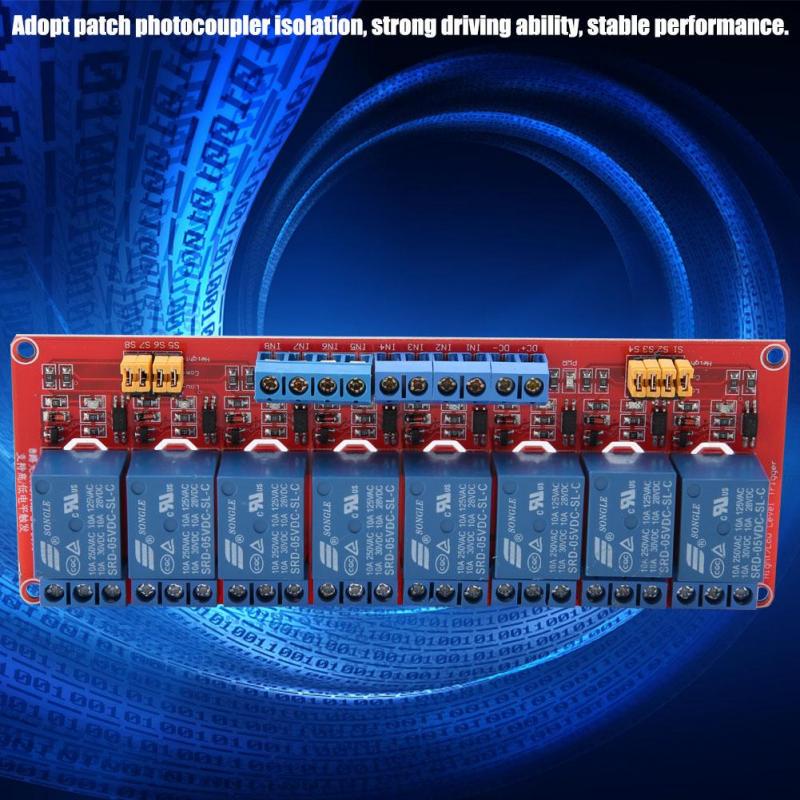 Buy 8 Channel Optocoupler Relay Module Board High & Low Trigger 5V/12V ...