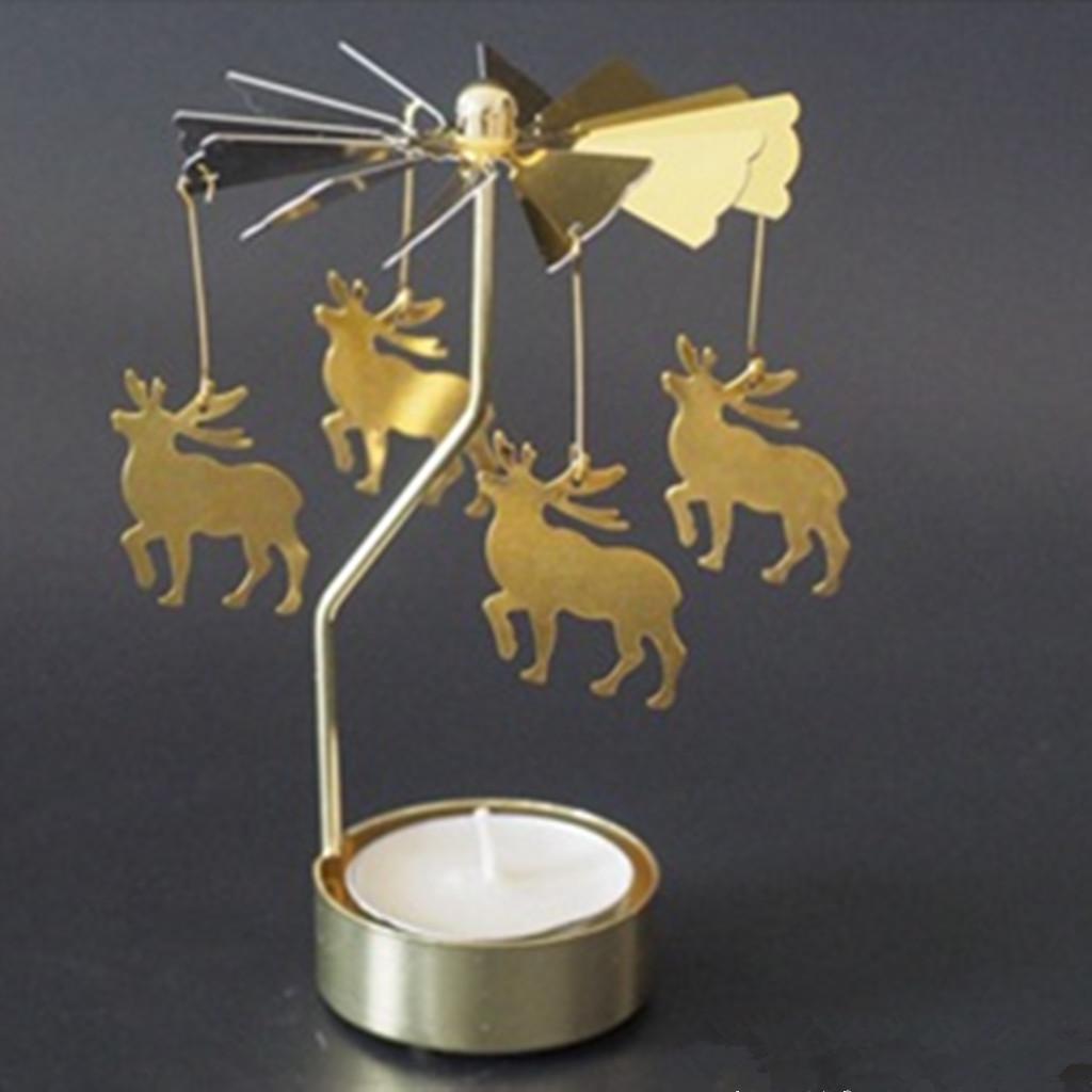 Buy Spinning Rotary Metal Carousel Tea Light Candle Holder Stand Lamp ...