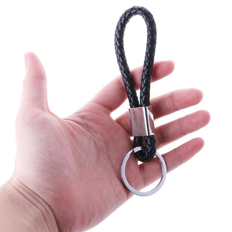 Buy Pu Leather String Car Style Key Chain Braided KeyRing Universal ...