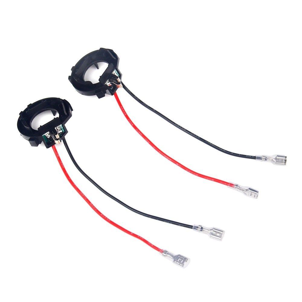 Buy 2Pcs Black H7 LED Headlight Bulbs Conversion Adapter Holder Kit Car ...