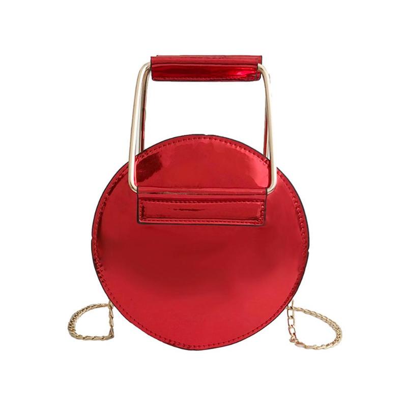 Fashion Custom Real Leather Circle Crossbody Bag Eye Catching Red ...