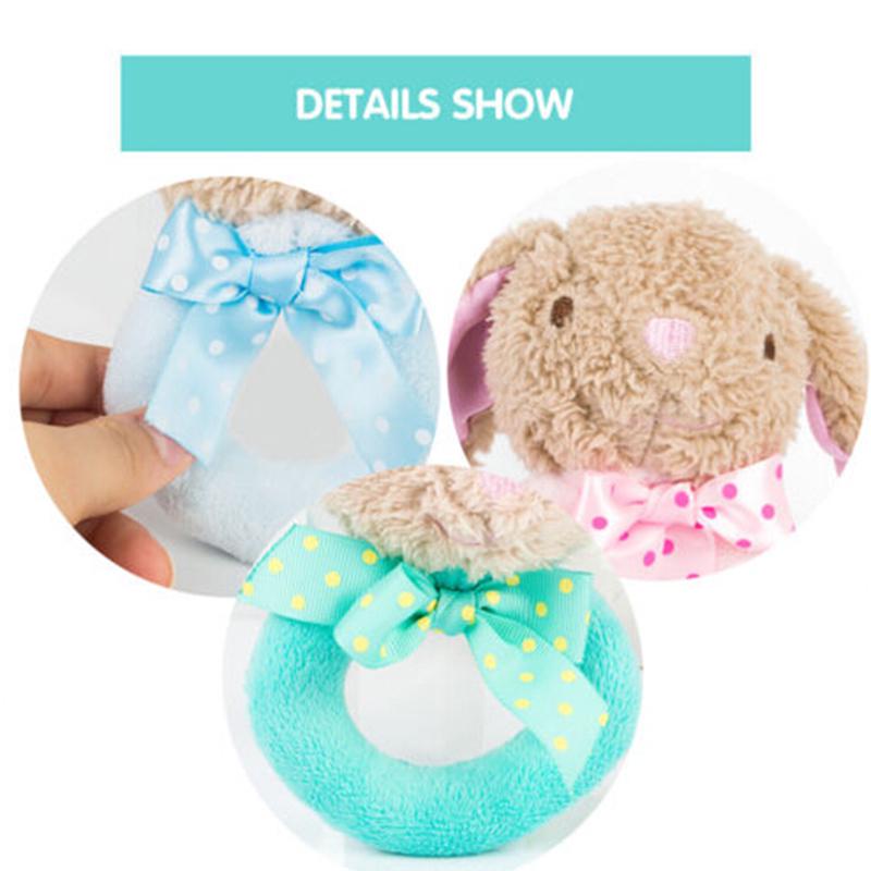 Buy Cute Plush Baby Toy Animal Hand Baby Rattle Ring Bell Toy Newborn ...