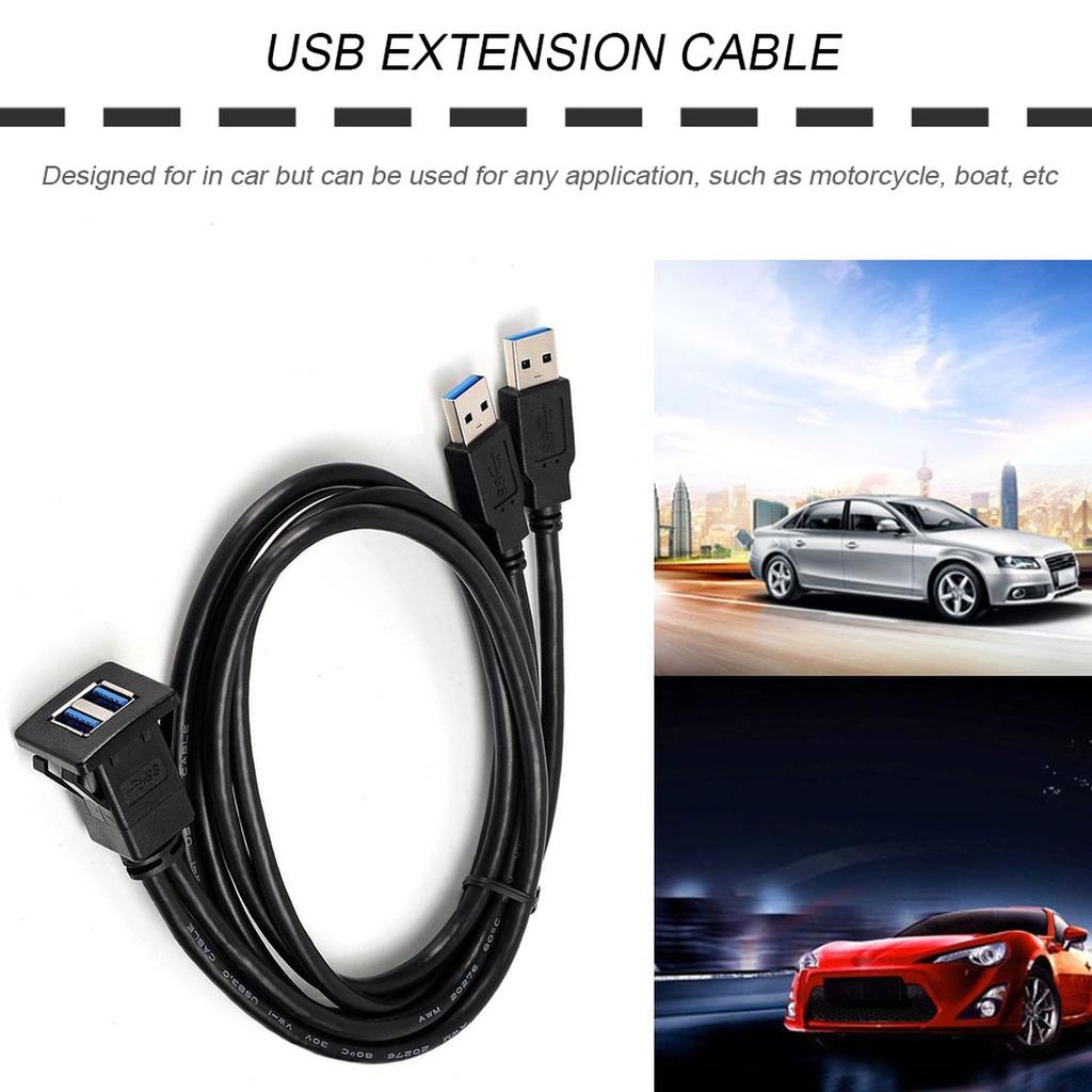 Buy LLLD Waterproof USB3.0 Data Cable Auto Flush Mount Male To Female ...
