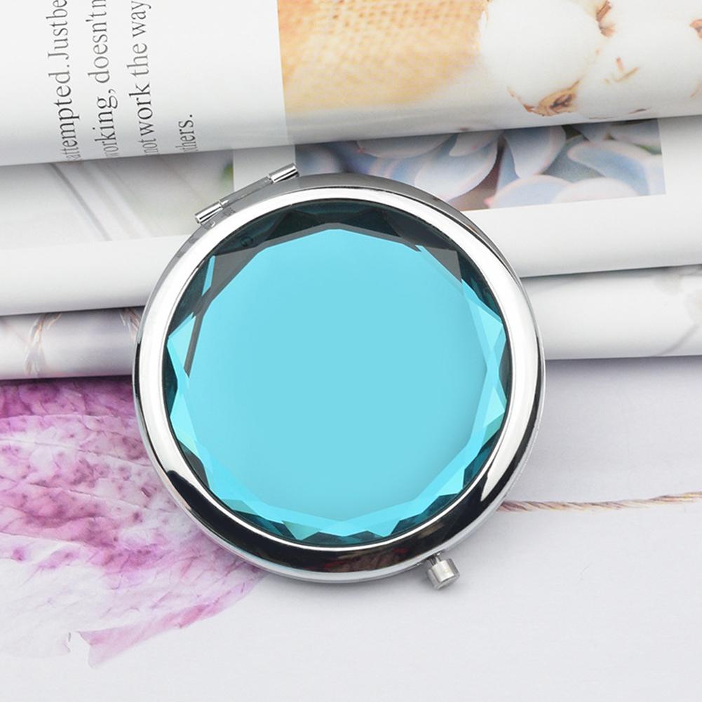 Buy Portable Lady Pocket Crystal Makeup Mirror Round Double Sides ...