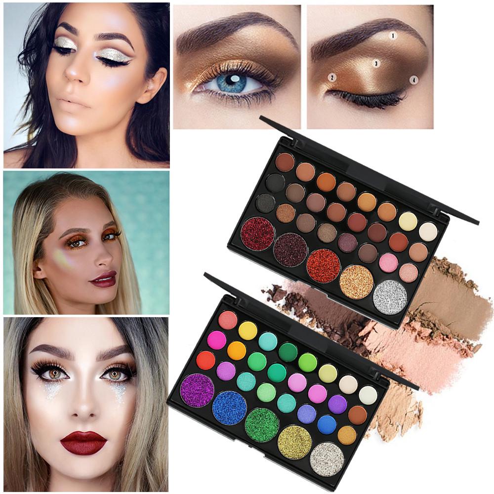 Buy Shimmer Glitter Eye Shadow Powder Palette Matte Eyeshadow Cosmetic ...