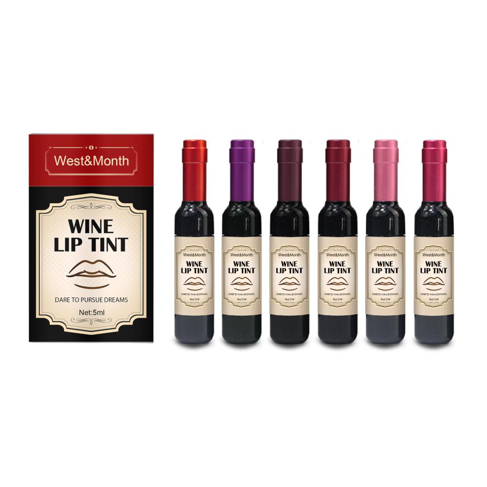 Buy 5ml Red Wine Bottle Lipstick Moisturizing Lip Glaze Non Sticky Cup ...
