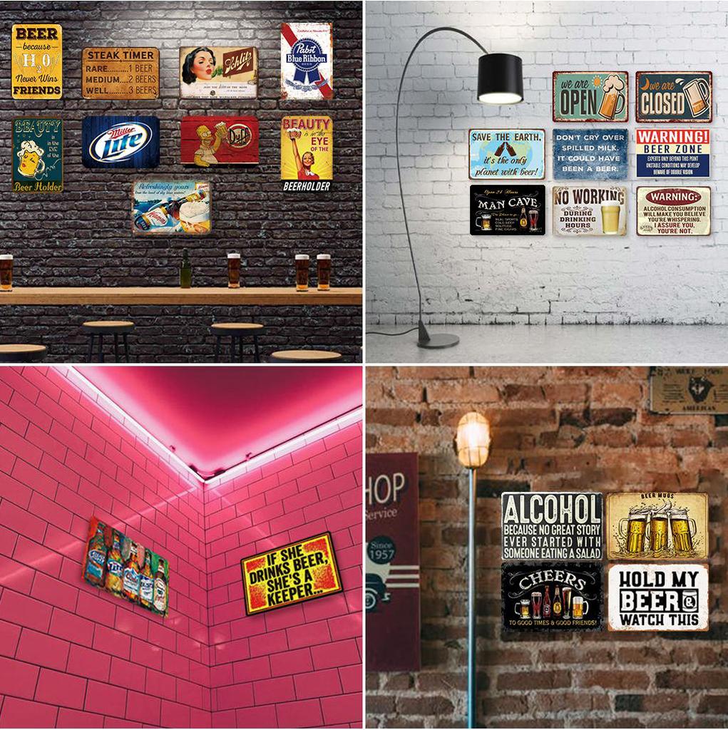 Cheap Bar Beer Whisky Vintage Metal Tin Signs, 20cm X 30cm, Bar Drinks ...