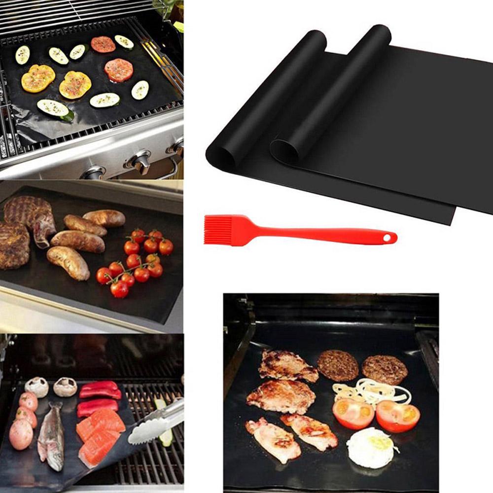 Heat Resistant Teflon BBQ Grill Mat Baking Reusable Non-Stick Barbecue ...