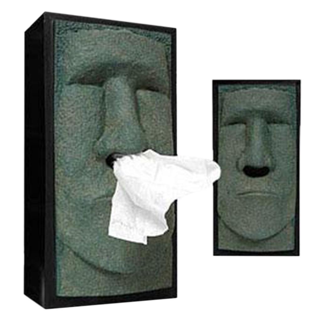 Buy Head Facial Tissue Box Holder Cover Dispenser Face Easter Island ...