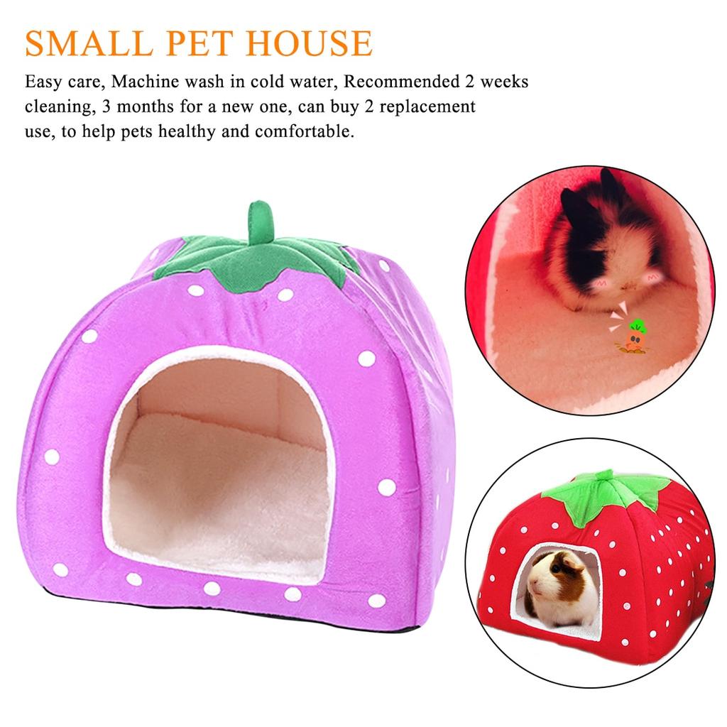 1PCS Red House Nest Small Pet Animal Guinea Pig Hamster Bed House Nest ...