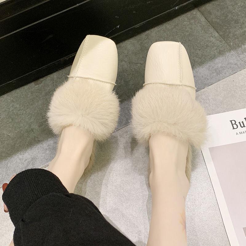 Cheap Style Fishio Lazy Shoes Furry Slippers Women Wear Autumn and ...
