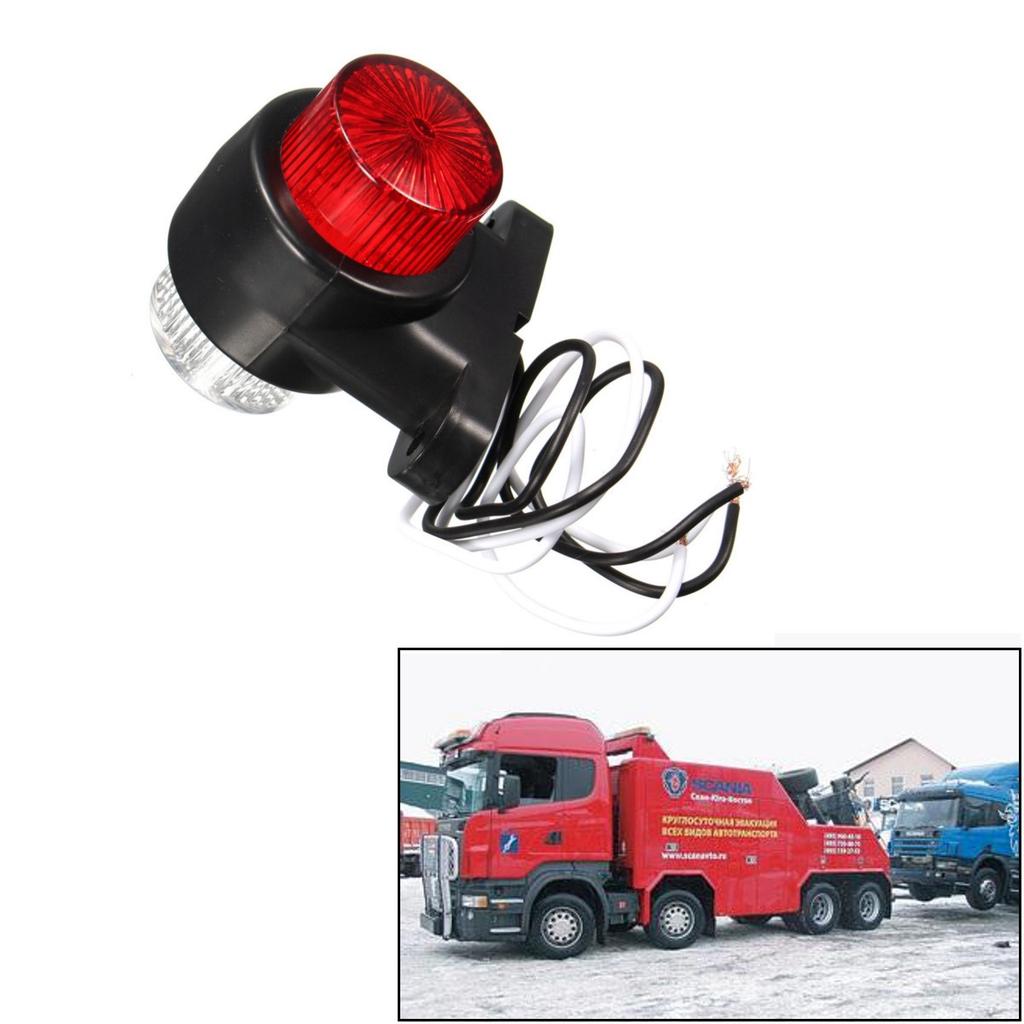 1/2/4 Pcs 10-24V 8 LED Red White Side Marker Lights Indicator Lamp for ...