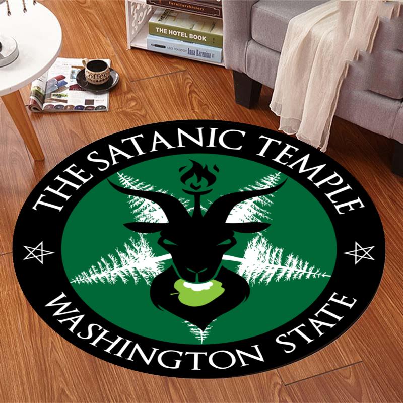 Buy Round Satan Pattern Printing Round Floor Mat Home Bedroom Living ...