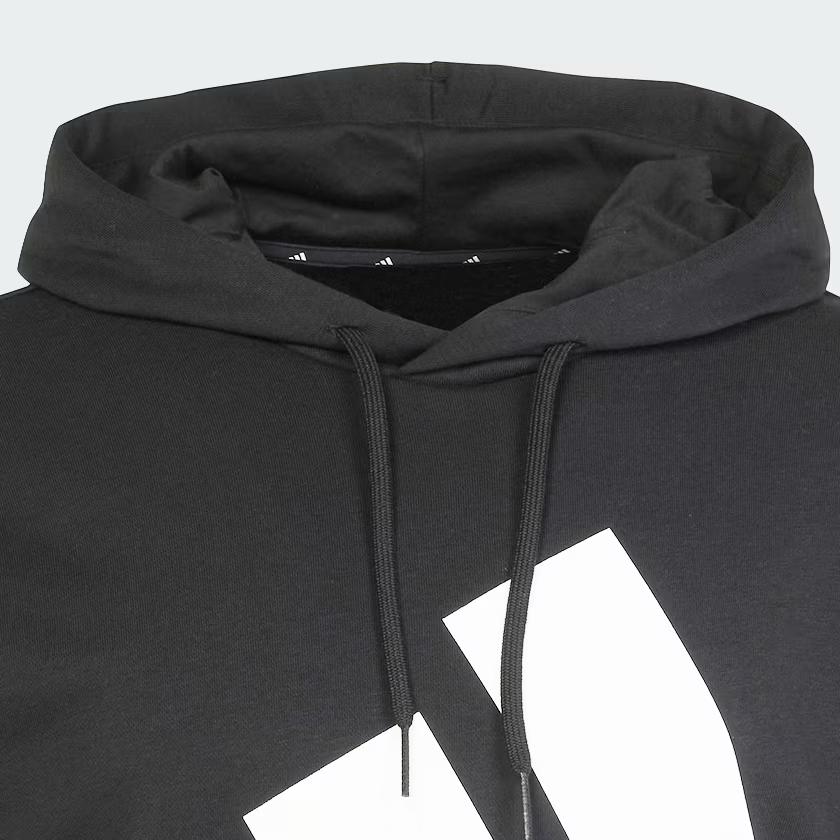 adidas Essentials Big Logo French Terry Hoodie Black/White Men ...