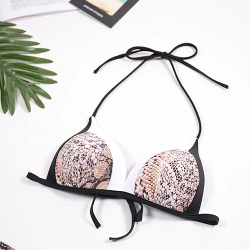 Buy Snake Skin Bikini Set Sexy Women Beach Bra Underpant Swimwear ...