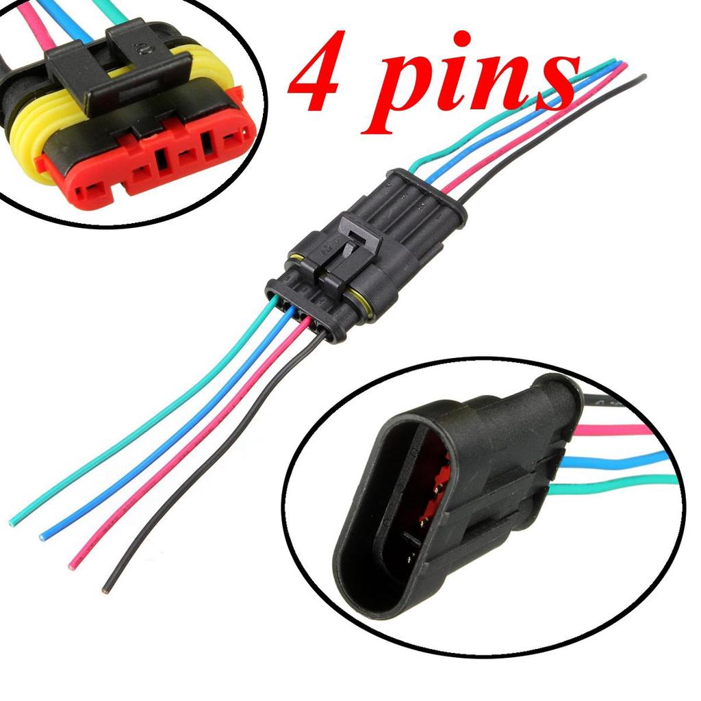 Buy 4 Pins Way Waterproof Electrical Auto Connector Male Female Plug ...