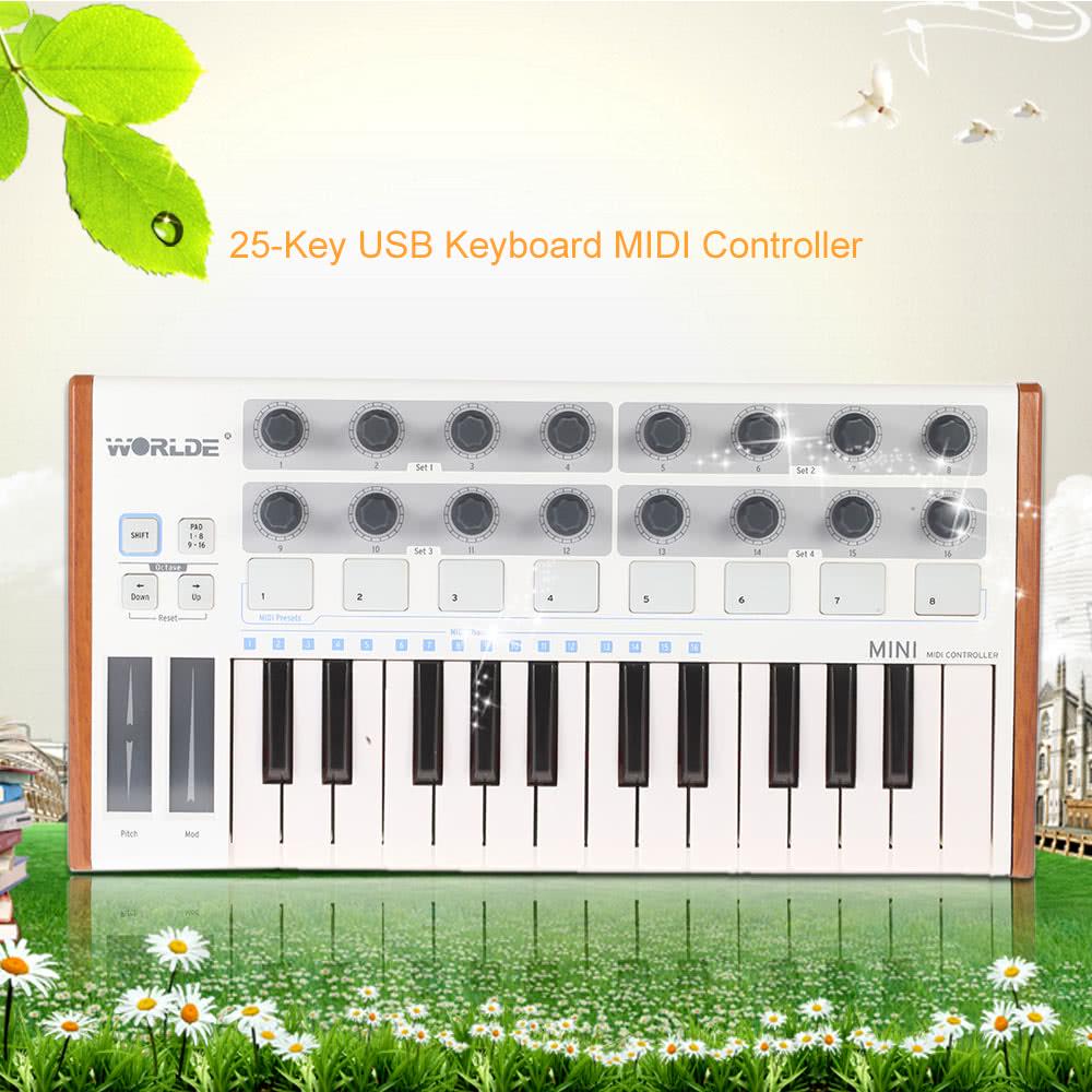 Buy Worlde Ultra-Portable Mini Professional 25-Key USB MIDI Drum Pad ...