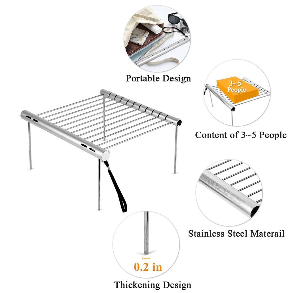 Buy Portable Stainless Steel BBQ Grill Folding BBQ Grill Mini Pocket ...