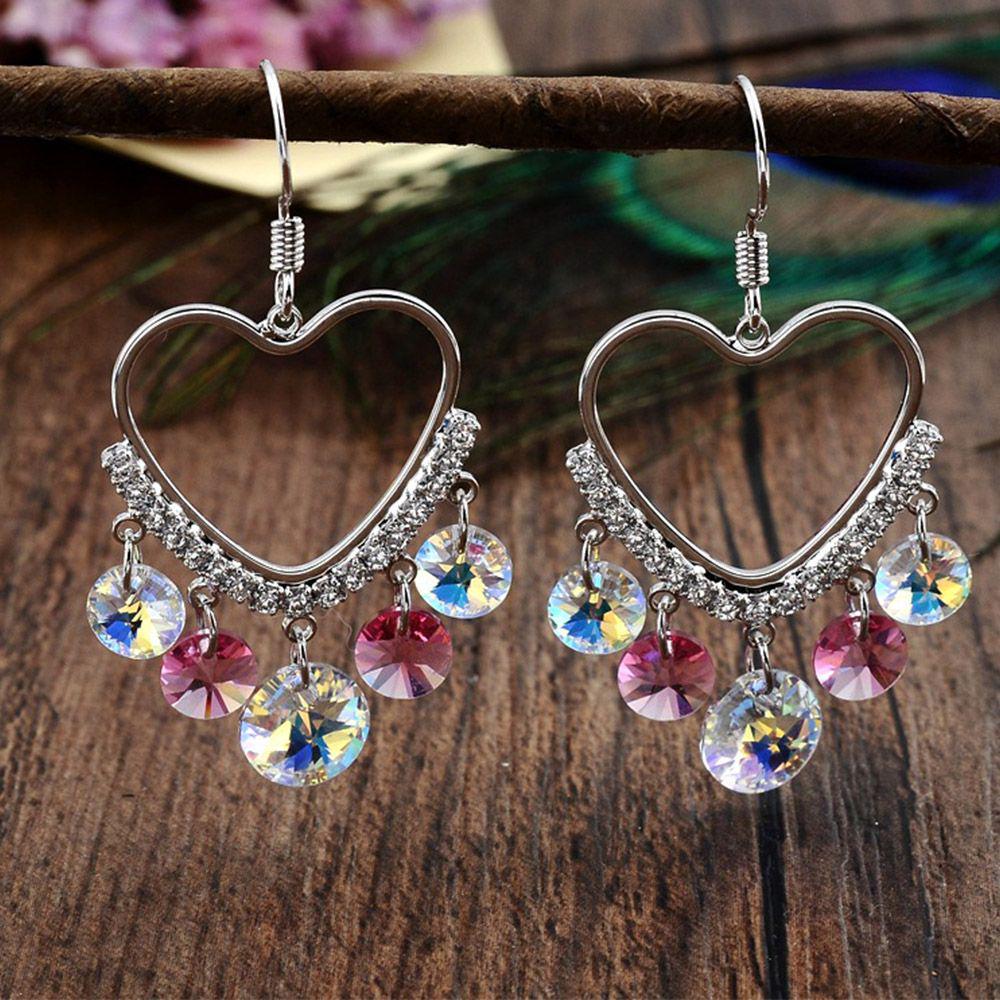 Buy Unique Elegant Women Jewelry Gift Silver Earrings Crystal Earring ...