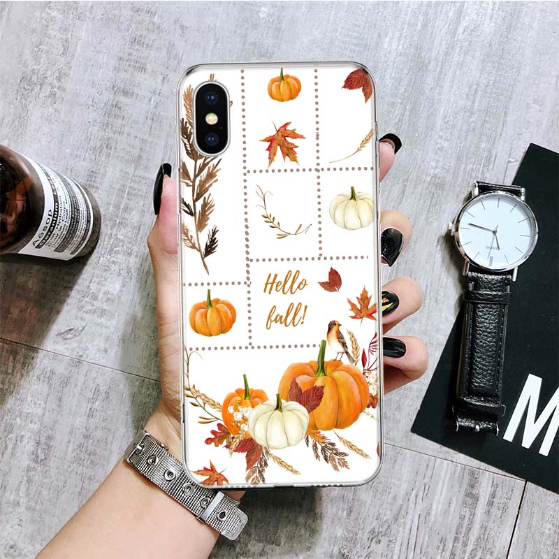 Pumpkin Happy Fall Autumn Phone Case For iPhone 11 12 13 Pro XS XR X ...