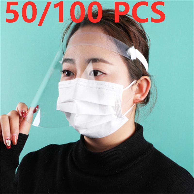 Buy 50-100Pcs Disposable Mask Plastic Protective Mask Film Safety Masks ...