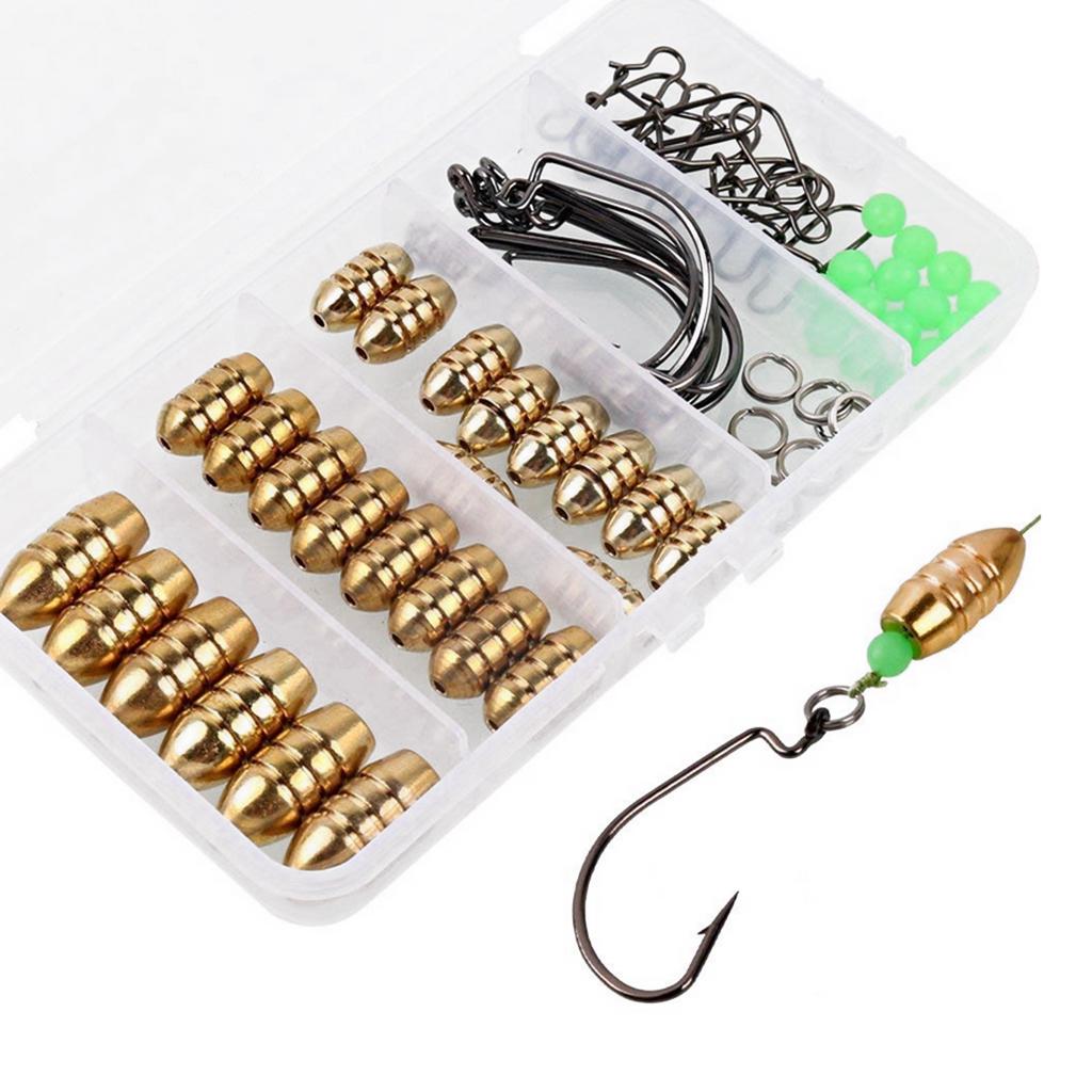 Buy 69pcs Carp Fishing Tackle Kit Weights Sinkers Split Rings Jig Hooks ...