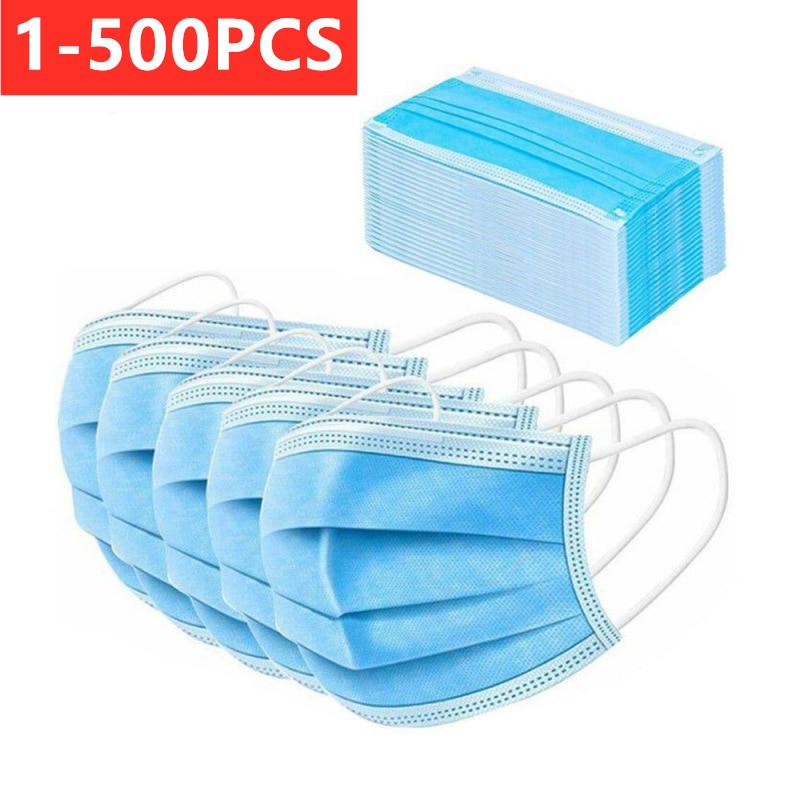 Buy 10-200 PCS Pure Color Disposable Three Layer Dust-Proof Respirator ...