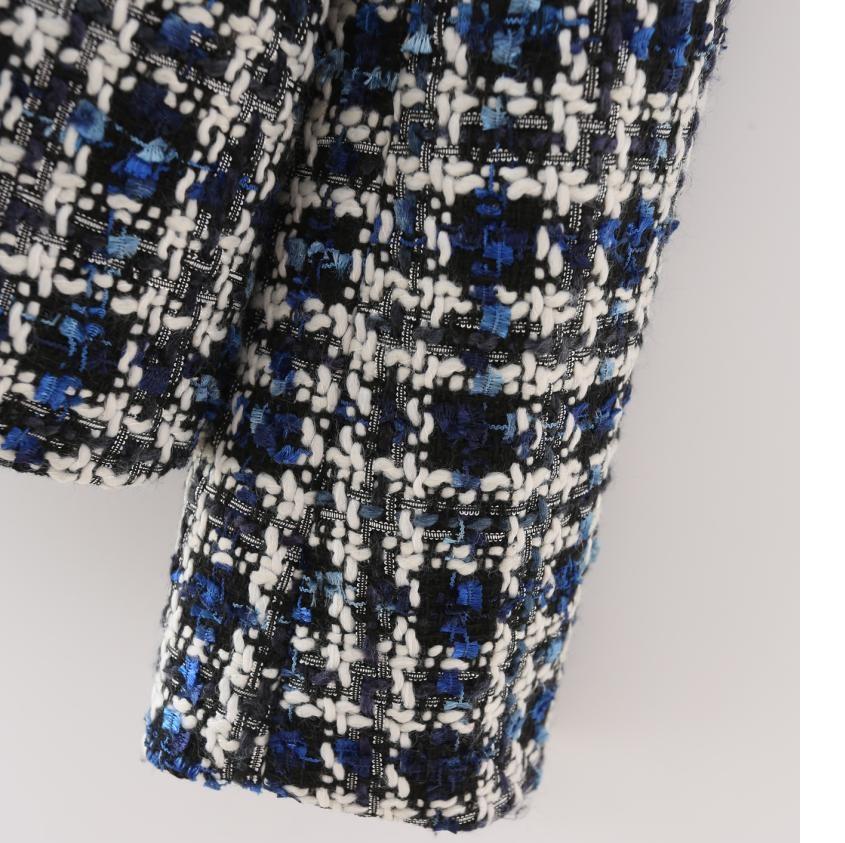 Buy Ins Fall Winter Chic Tweed Check Blazer Bouble Breast Front Button ...